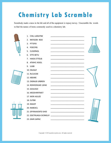 Chemistry Puzzle Bundle - PRINTABLE PDF – Puzzles to Print