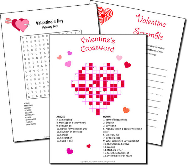 Valentine Puzzle Bundle - PRINTABLE PDF – Puzzles to Print